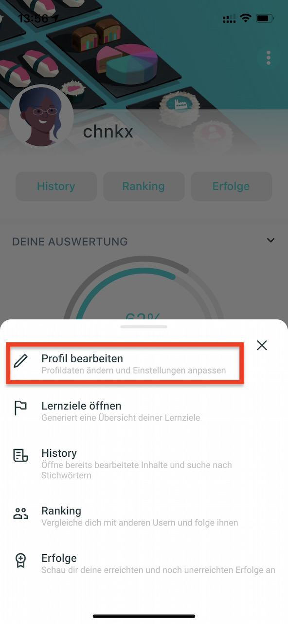 Profildaten ändern - chunkx