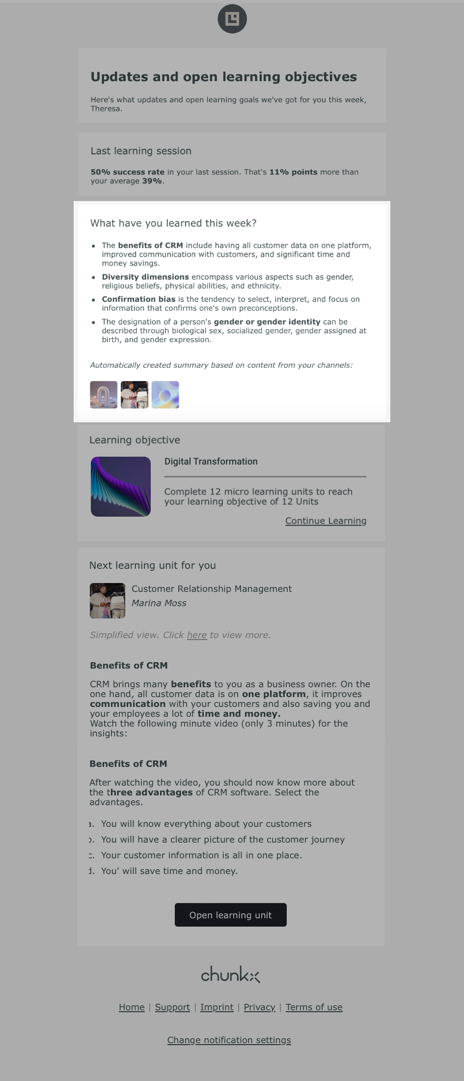 Neue Funktion: Personalisierte Zusammenfassungen in chunkx